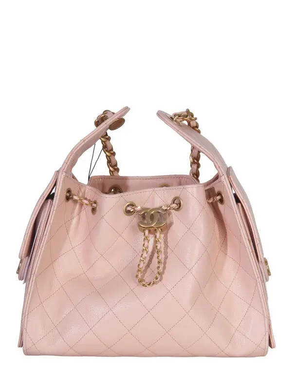 Chanel Quilted Caviar 25 Hobo Handbag - Pink