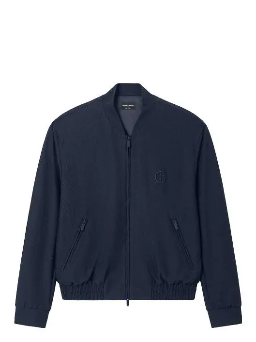 Giorgio Armani Technical Waffle Blouson - Navy