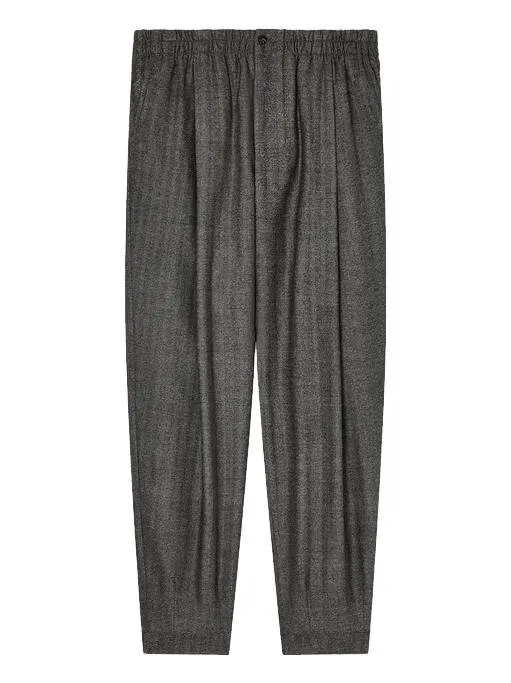 Giorgio Armani Chevron Virgin Wool And Cashmere Trousers - Natural
