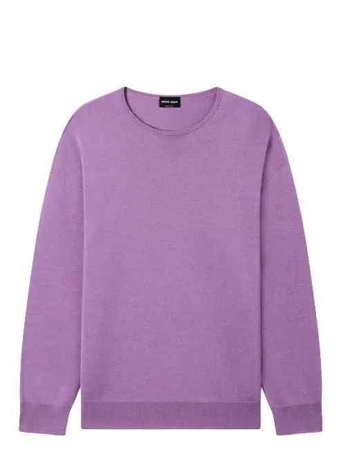 Giorgio Armani Cashmere And Silk Interlock Jumper - Pink