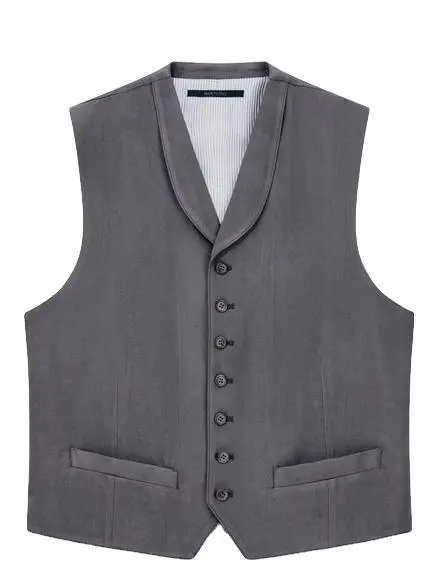 Giorgio Armani Single-breasted Viscose Waistcoat - Natural