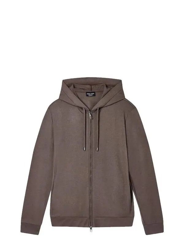 Giorgio Armani Cashmere Jersey Hooded Sweatshirt - Natural