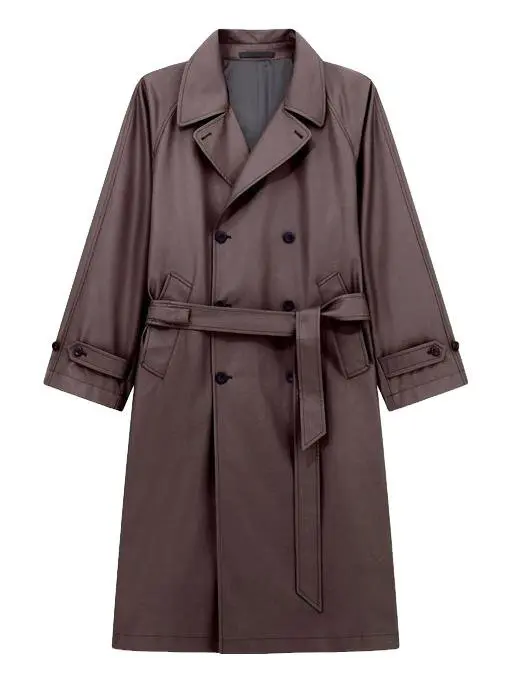 Giorgio Armani Silk-blend Twill Trench Coat - Red