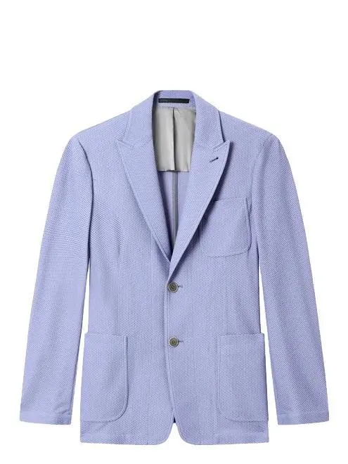 Giorgio Armani Single-breasted Jacket In Technical Waffle Fabric - Purple