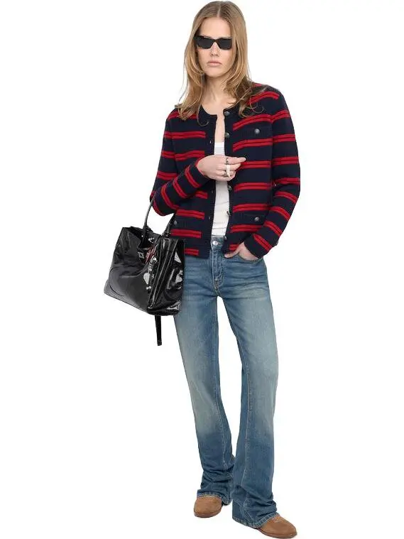 Zadig&Voltaire Striped Wool And Cashmere Cardigan - Stripe