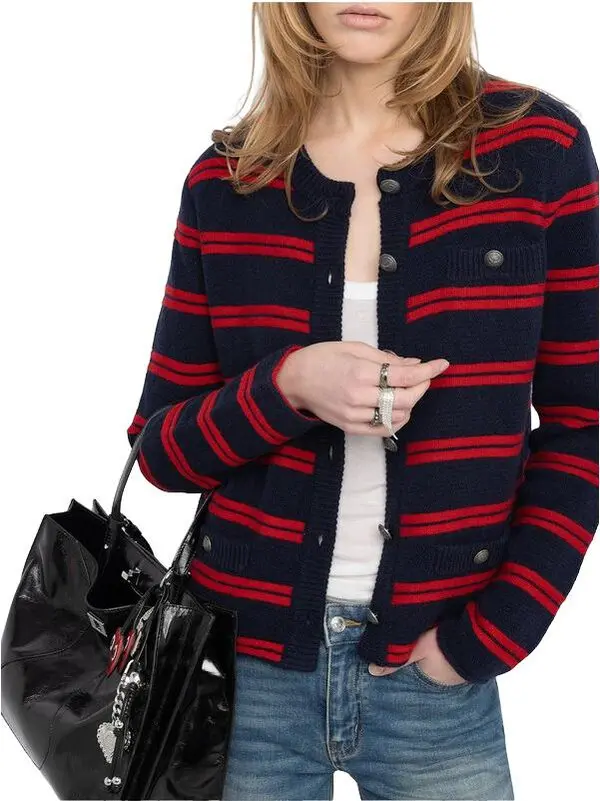 Zadig&Voltaire Striped Wool And Cashmere Cardigan - Stripe