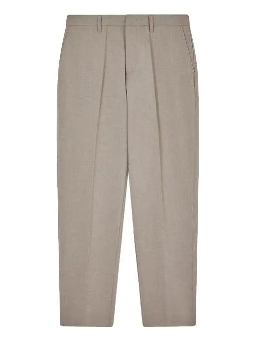 Emporio Armani Polyester Seersucker Trousers - Natural