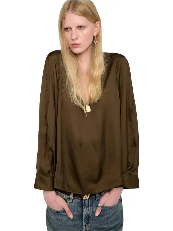 Zadig&Voltaire Torny Satin Tunic - Green