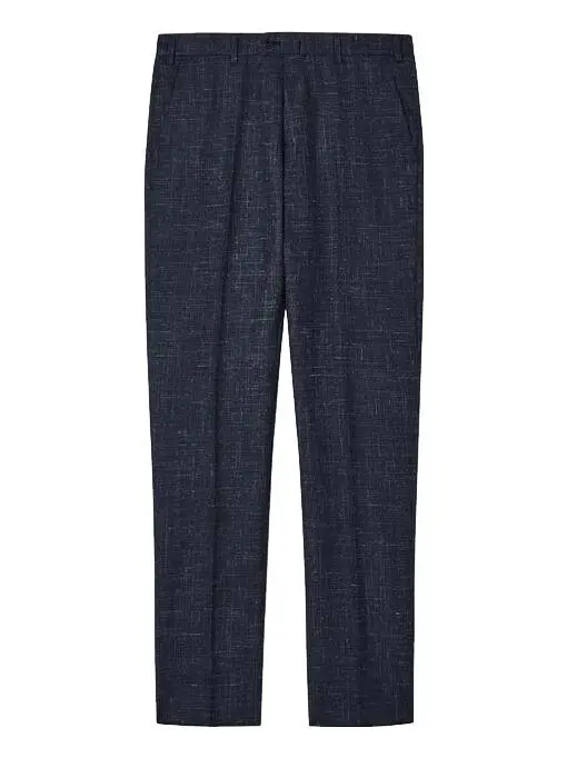 Emporio Armani Tropical Light Wool Canvas Trousers - Blue