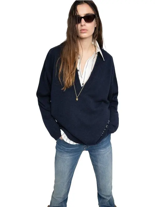 Zadig&Voltaire Oversized V-neck Sweater - Green