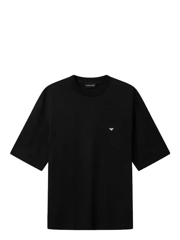 Emporio Armani Basic Crewneck Cotton Jersey T-shirt - Black