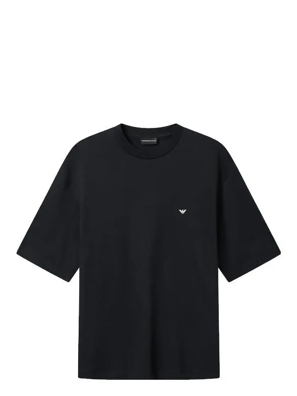 Emporio Armani Basic Crewneck Cotton Jersey T-shirt - Navy