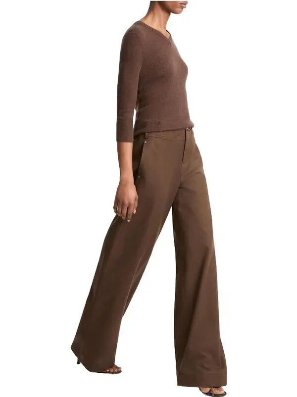 Vince Italian Cotton Utility Wide-leg Pant - Multicolor