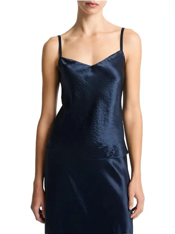 Vince Satin V-neck Camisole - Black