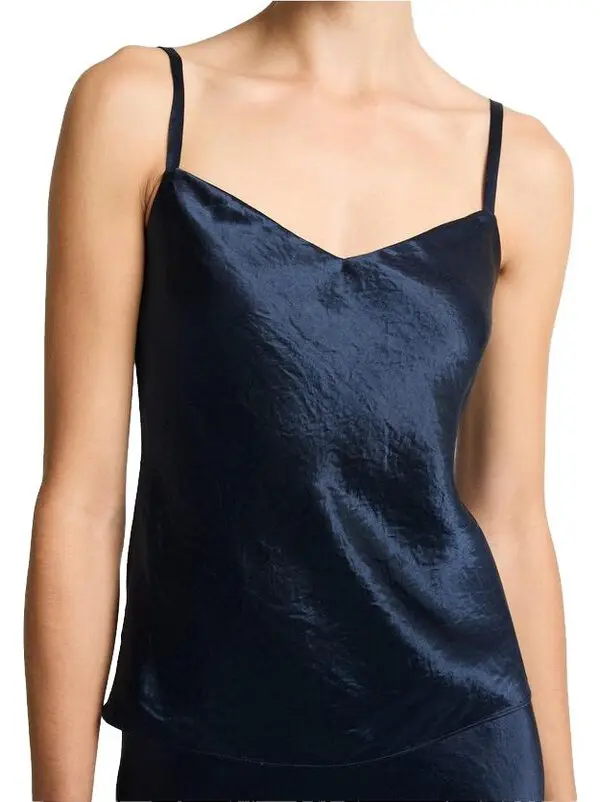 Vince Satin V-neck Camisole - Black