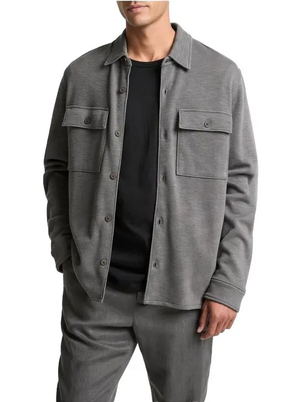 Vince Cotton-blend Shirt Jacket - Gray