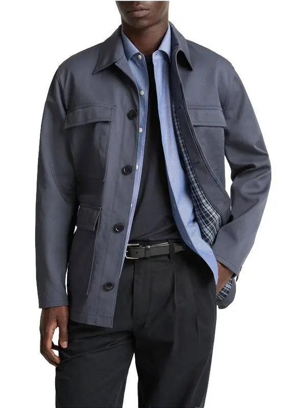 Vince Brushed Cotton Twill Chore Coat - Denim