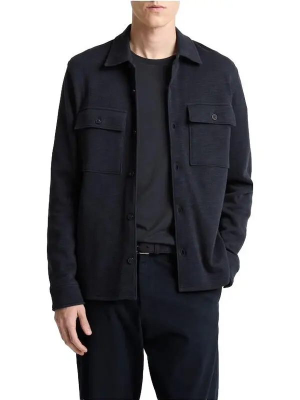 Vince Double-slub Cotton-blend Shirt Jacket - Black