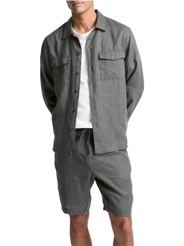 Vince Linen Garage Shirt - Gray