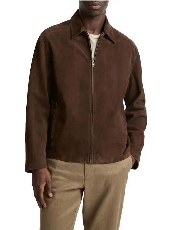 Vince Suede Moto Jacket - Brown