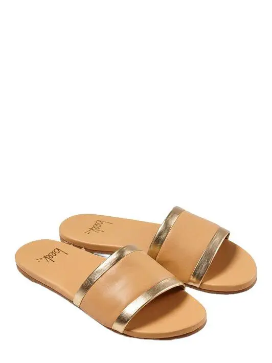 Beek Shorebird Leather Slide Sandal - Gold