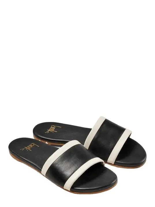 Beek Shorebird Leather Slides - Black