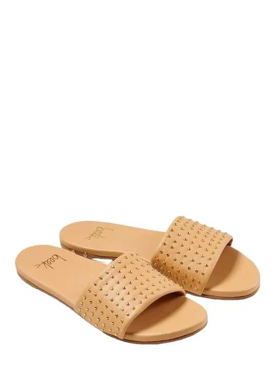 Beek Leather Slide Sandals - Gold