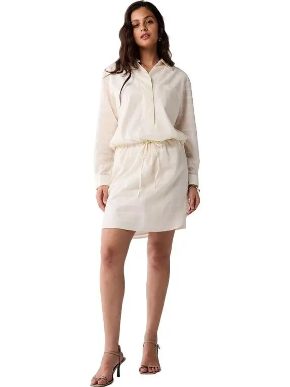REISTOR Shirtdress With Drawstring - White
