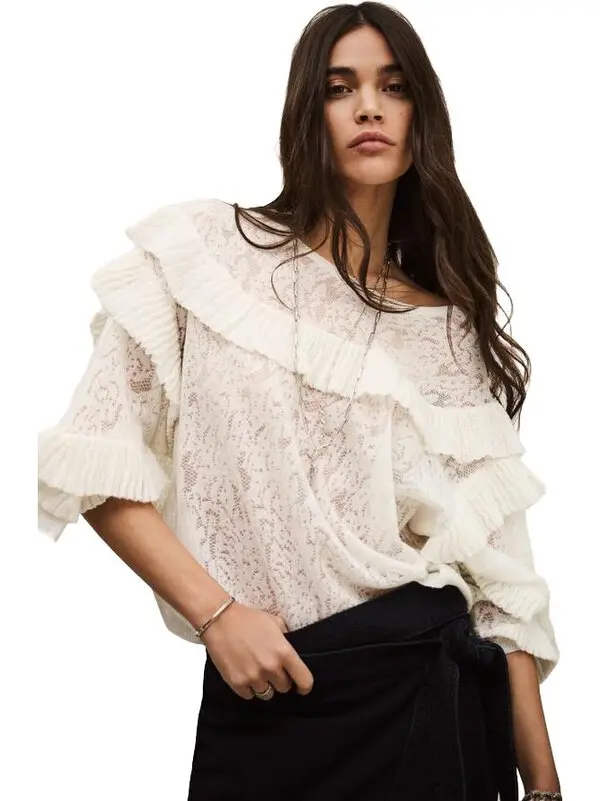 Ba&sh Lucas Oversize Lace Sweater - White