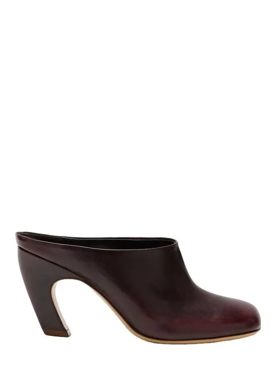 Le Monde Beryl Mica Mule / Bordeaux Spazzolato Leather - Natural