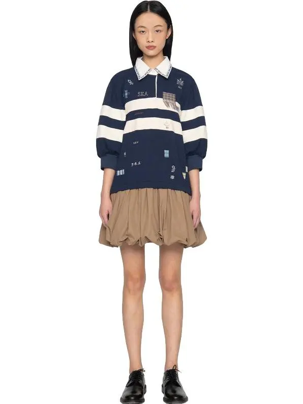 Sea Claira Embroidered Rugby Mini Dress - Stripe