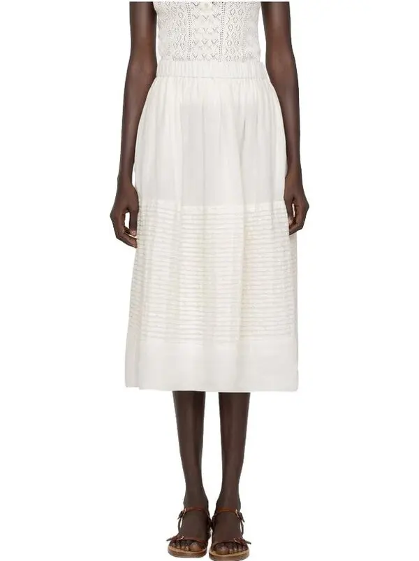 Sea Midi Skirt - White