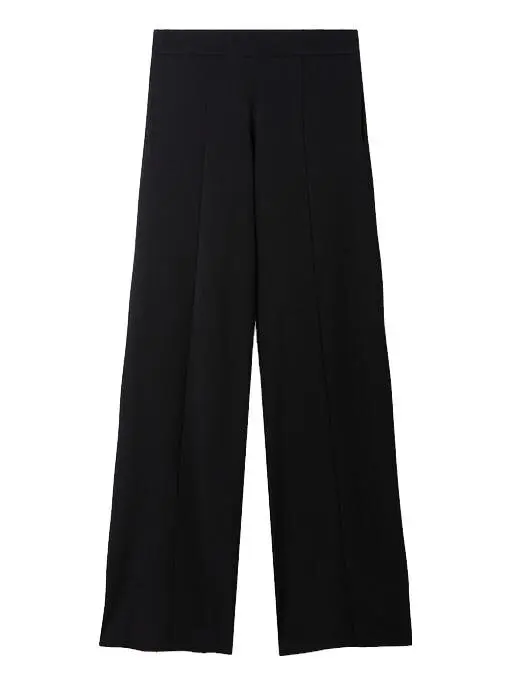 Stella McCartney Compact Knit Straight-leg Trousers - Black