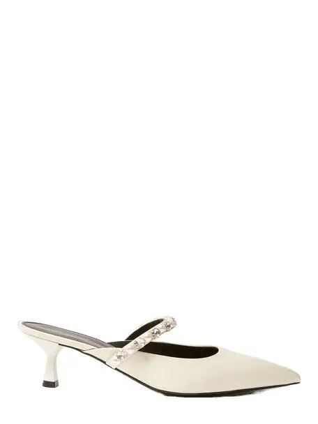 Stella McCartney Elsa Pearl-embellished Kitten Heels - Red