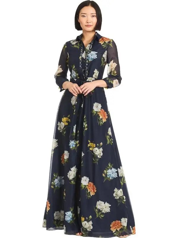 Sachin & Babi Embellished Addison Gown - Navy
