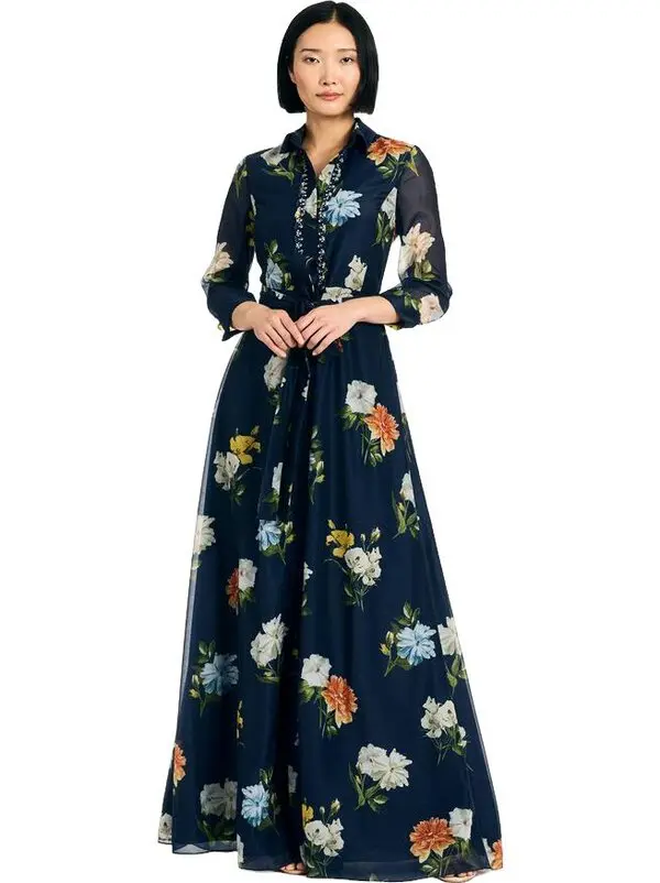 Sachin & Babi Embellished Addison Gown - Navy