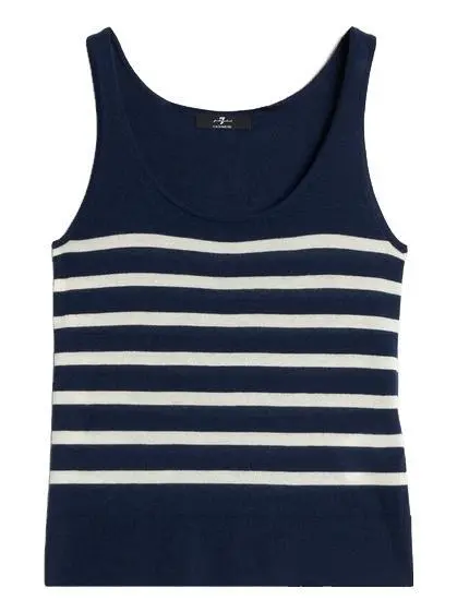7 For All Mankind Cashmere Tank - Stripe
