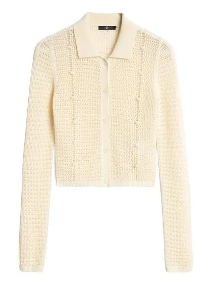 7 For All Mankind Bobble Ecru Cardigan - Neutral / White