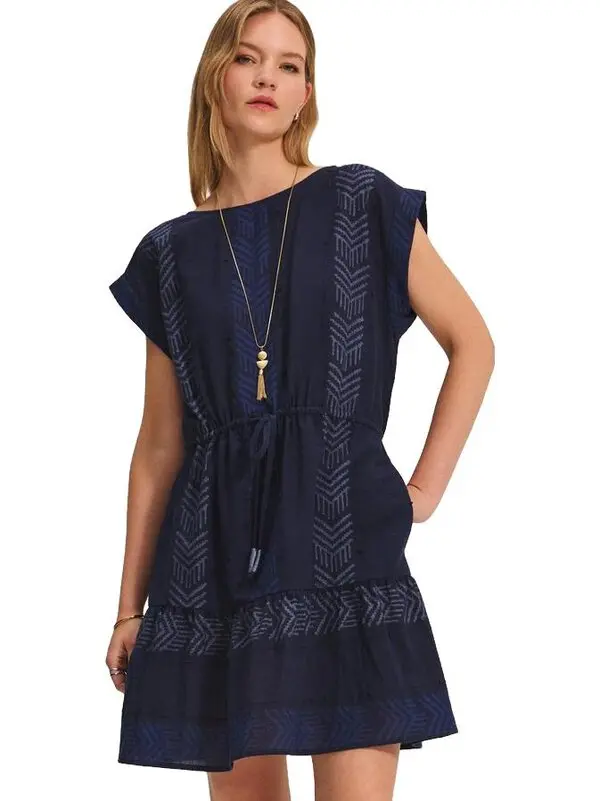 Velvet By Graham & Spencer Chantel Short-sleeve Dress - Navy
