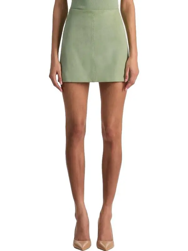 Alice + Olivia Riley Suede Mini Skirt - Neutral