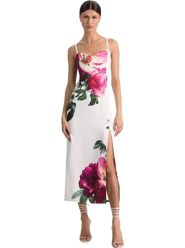 Alice + Olivia Nina Midi Dress - White