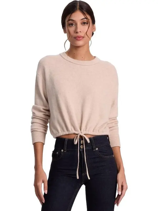 Alice + Olivia Bernetta Cropped Cashmere Pullover - Neutral