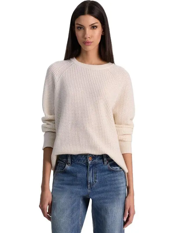 Alice + Olivia Colin Cashmere Crewneck - Neutral / White