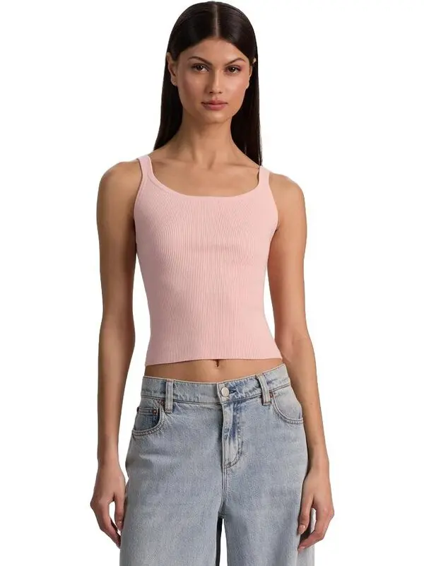 Alice + Olivia Shana Ribbed Wool Tank - Neutral