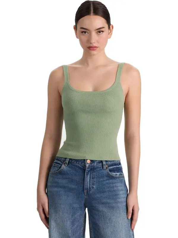Alice + Olivia Shana Ribbed Wool Tank - Neutral