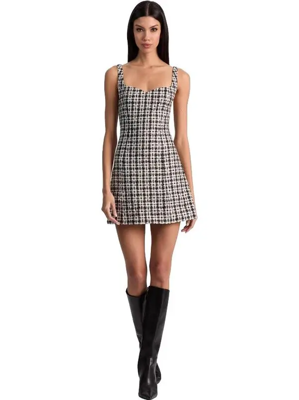 Alice + Olivia Eve Tweed Mini Dress - Black