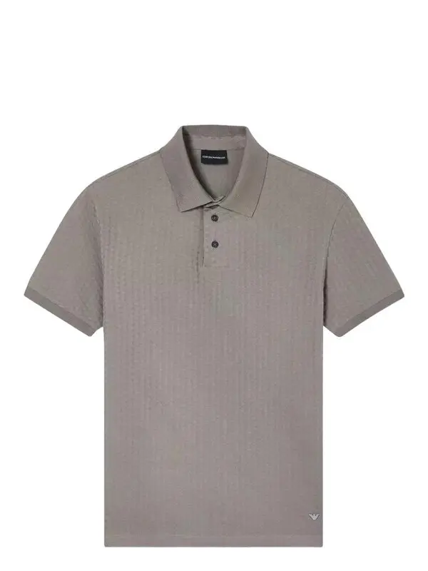 Emporio Armani Textured Polo T-shirt - Neutrals