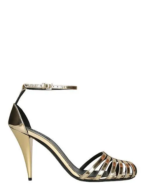 Givenchy Cage 95 Leather Heeled Sandals - Gold