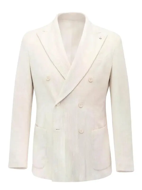 LUBIAM Corduroy Double-breasted Jacket - Neutrals
