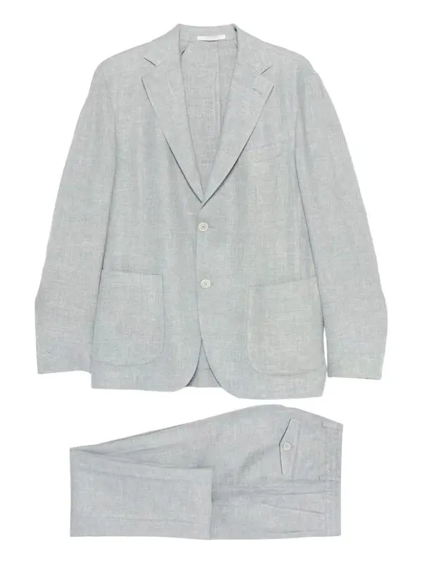 Eleventy Notched-lapel Single-breasted Suit - Blue